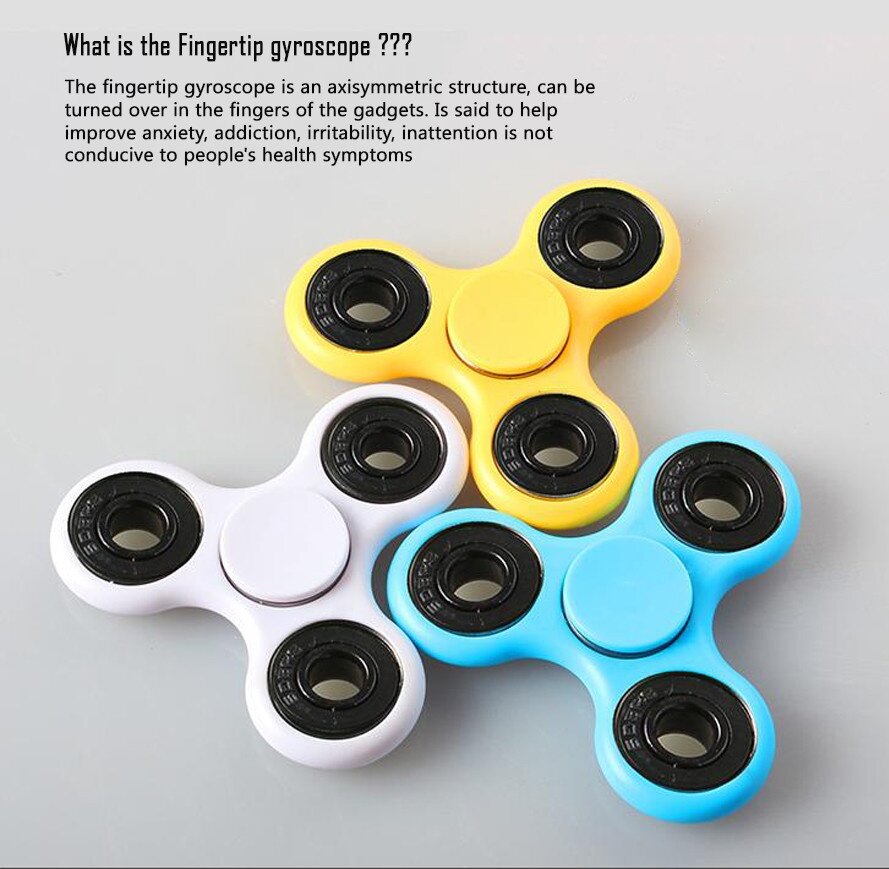 4 Colors New Tri-Spinner Fidget Toy Plastic EDC Hand Spinner For Autism ...
