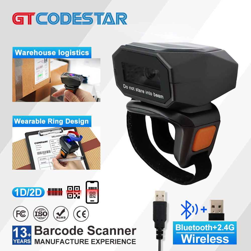 GTCODESTAR Handheld Wired Wireless Laser Bar Qr code Reader Scanners 1D ...