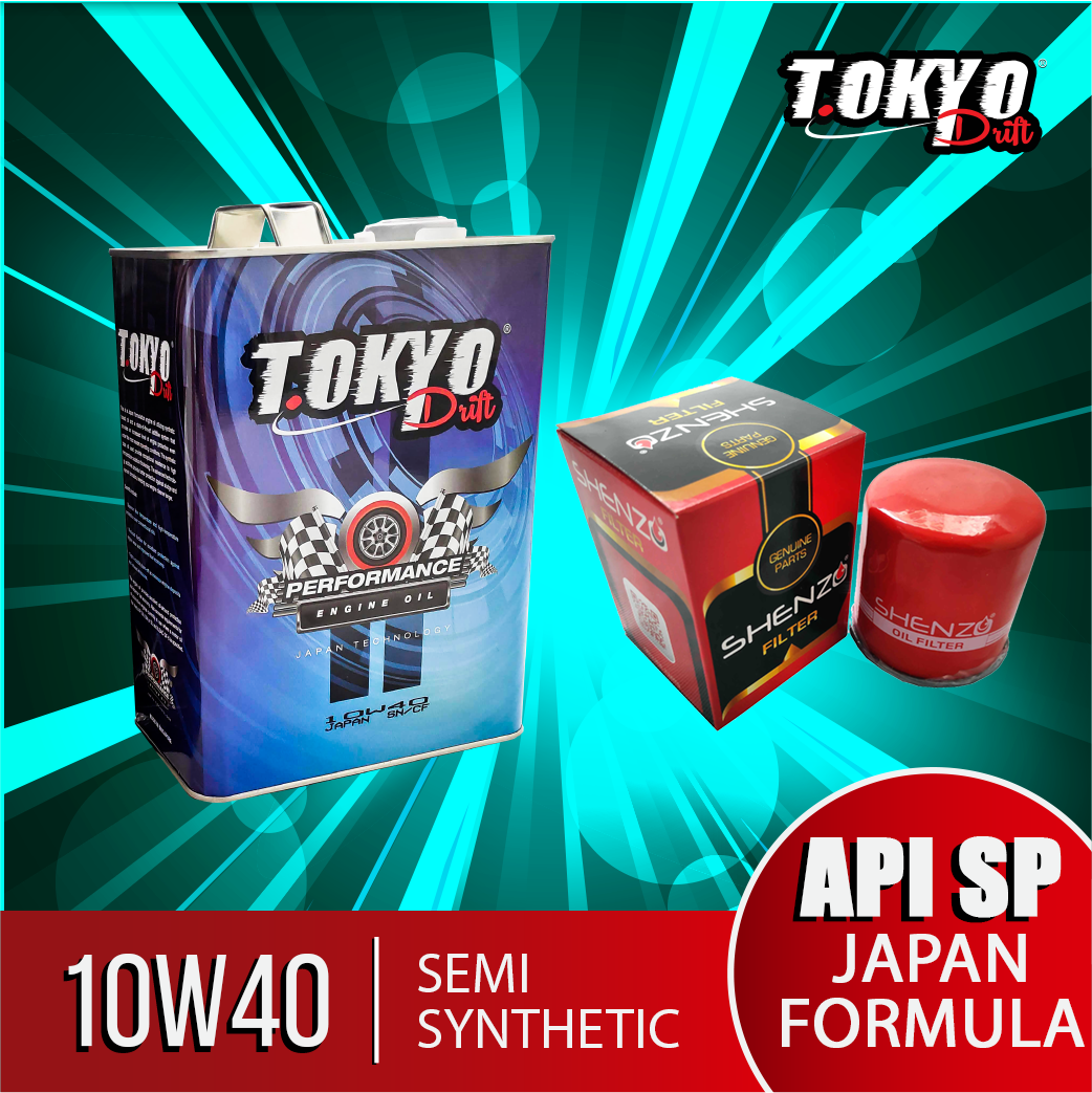 Tokyo Drift 10W40 Engine Oil Semi Synthetic API SP + Shenzo High Flow ...