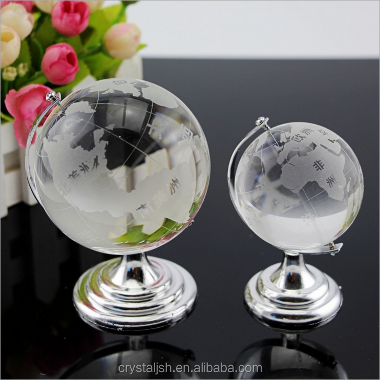 World Map Earth Round Globe Crystal Paperweight Decoration For Gift