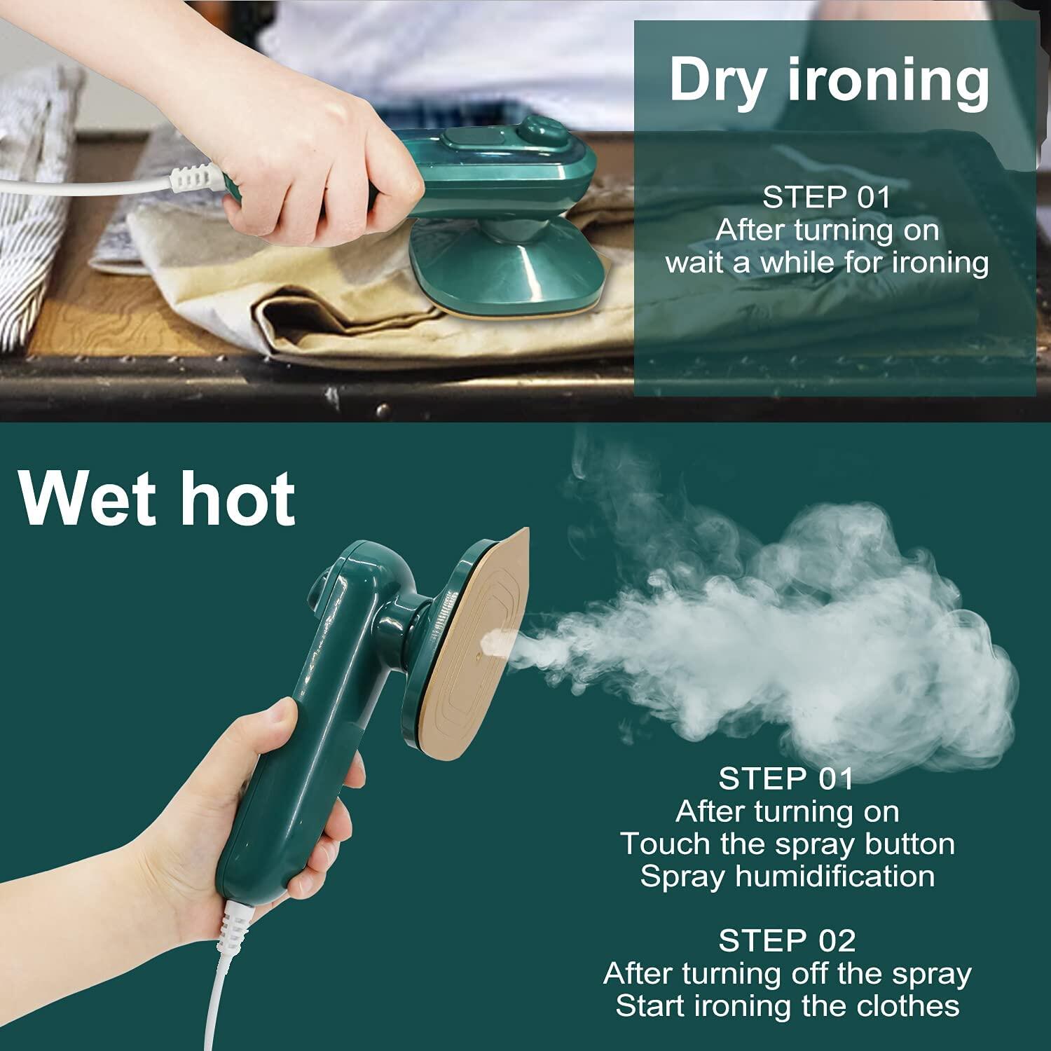 Electric Iron Steamer Handheld Portable Mini Steam Garment Steamer Wet ...