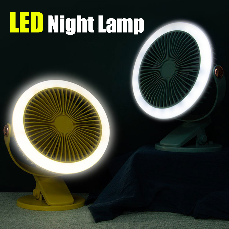 LED Portable Mini Fan With Night Light/Clip/Stand For Table/Study/Sleep ...
