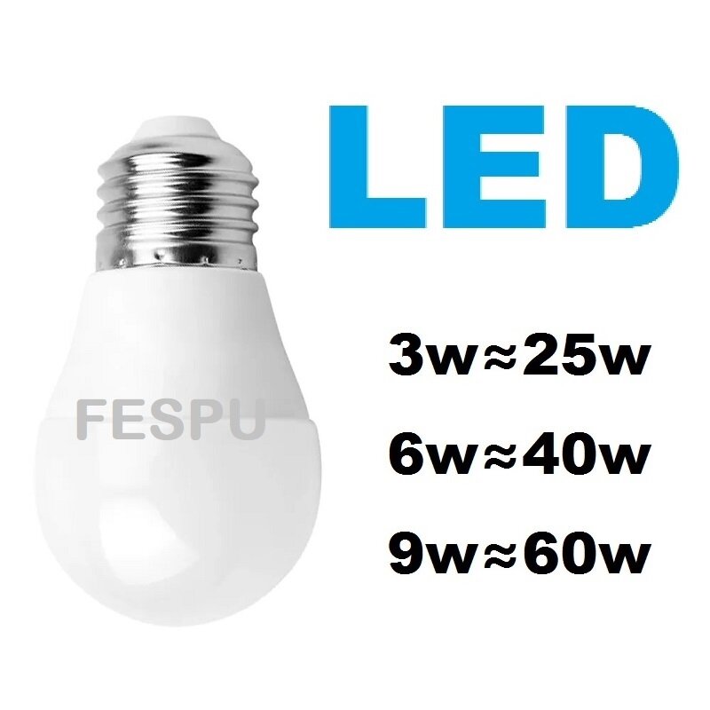 BOMBILLA LED CASQUILLO GRANDE E27 LUZ CALIDA/BLANCA 3W/6W/9W REDONDO ...