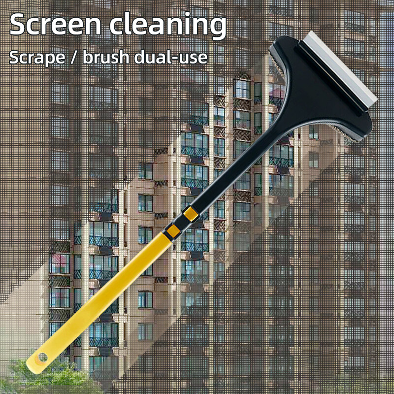 2 In 1 Window Screen Cleaner Brush With Long Handle Window Cleaning Mop ...
