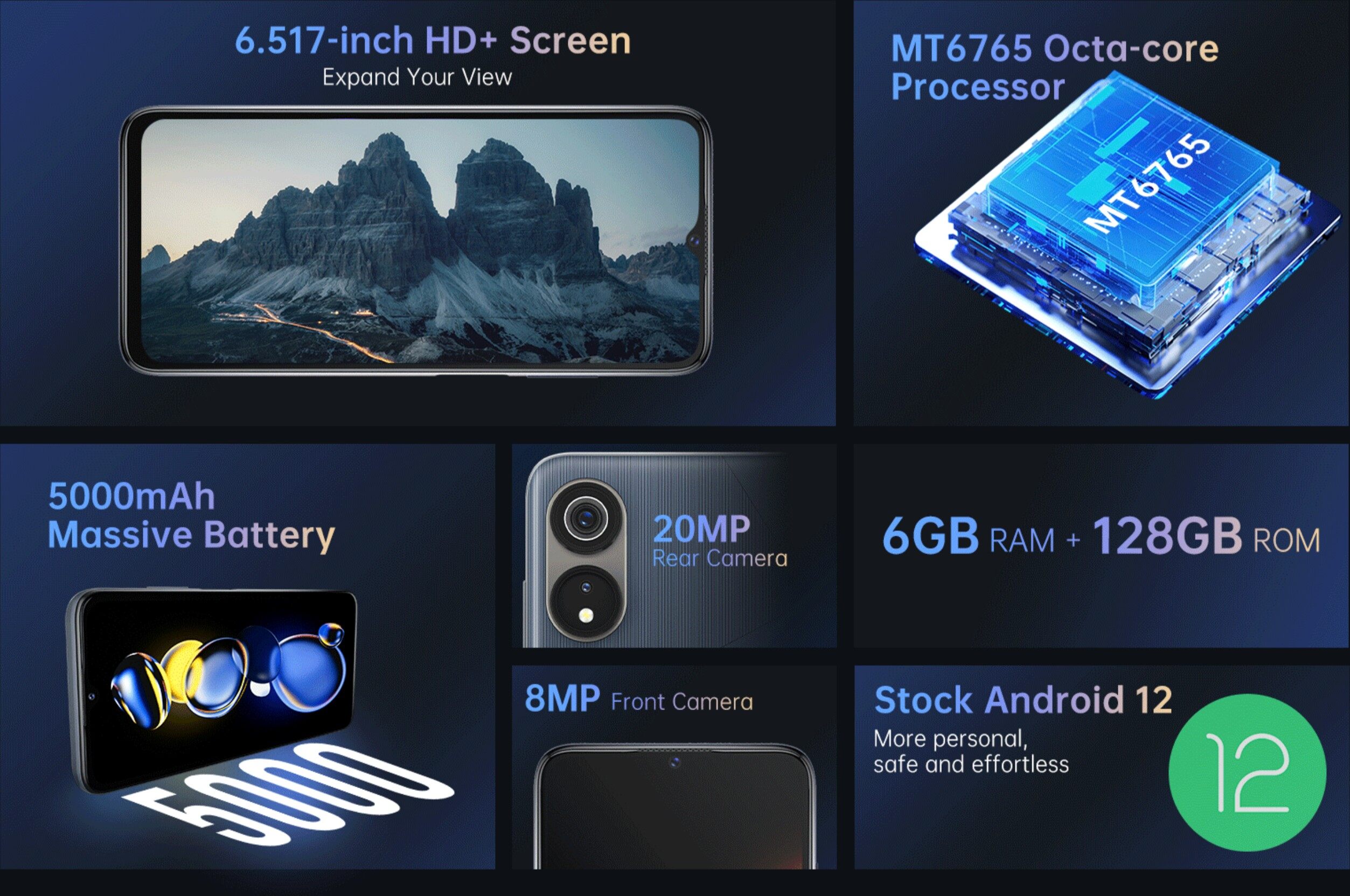 Cubot P60 - 6/128GB - Teléfono Móvil Libre Smartphone 6.5" 5000 mAh ...