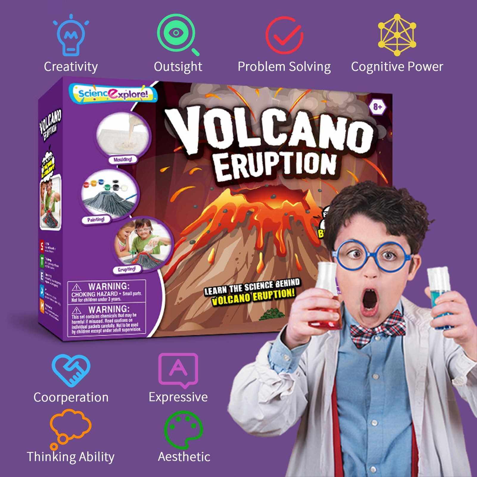 Volcanic Eruption Kit STEM Chemical Science Experiment Educational ...