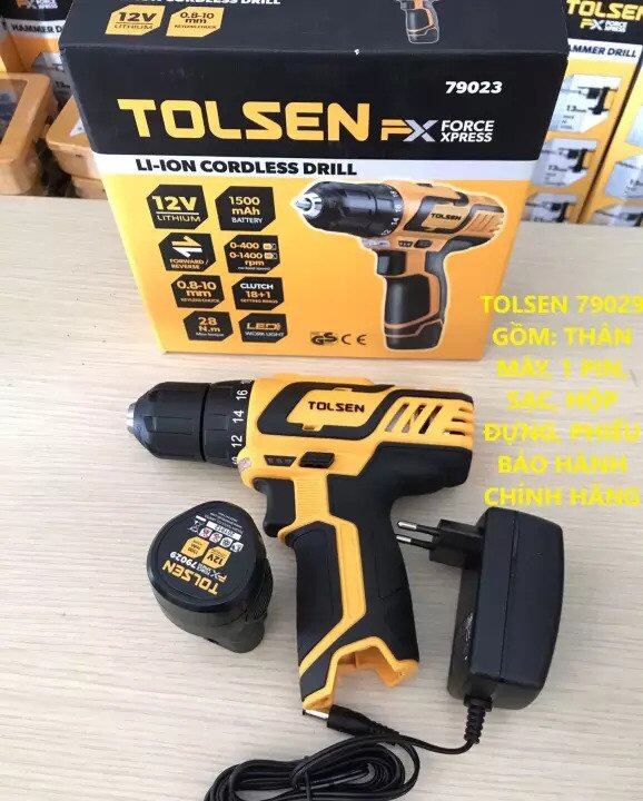 TOLSEN 12V Li-on Cordless Drill w/ LED Worklight 10mm chuck Soft Grip ...