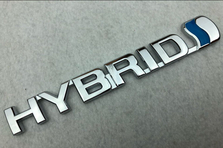 3D Metal Hybrid Letter Car Badge Stickers Decal For For Hybrid Toyota ...