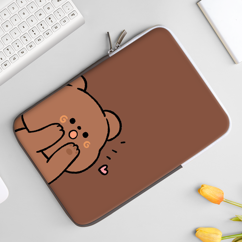 Cute Laptop Sleeve Laptop Bag 10-15 Inch PU Leather Shockproof Bag ipad ...