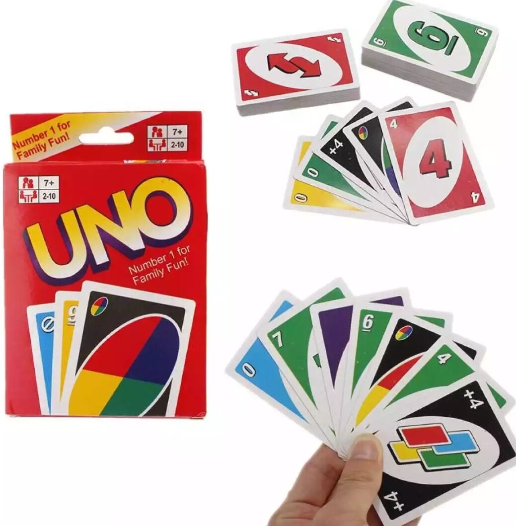 Uno Card Game Bundled With Dos Card Game (Multi-Color)