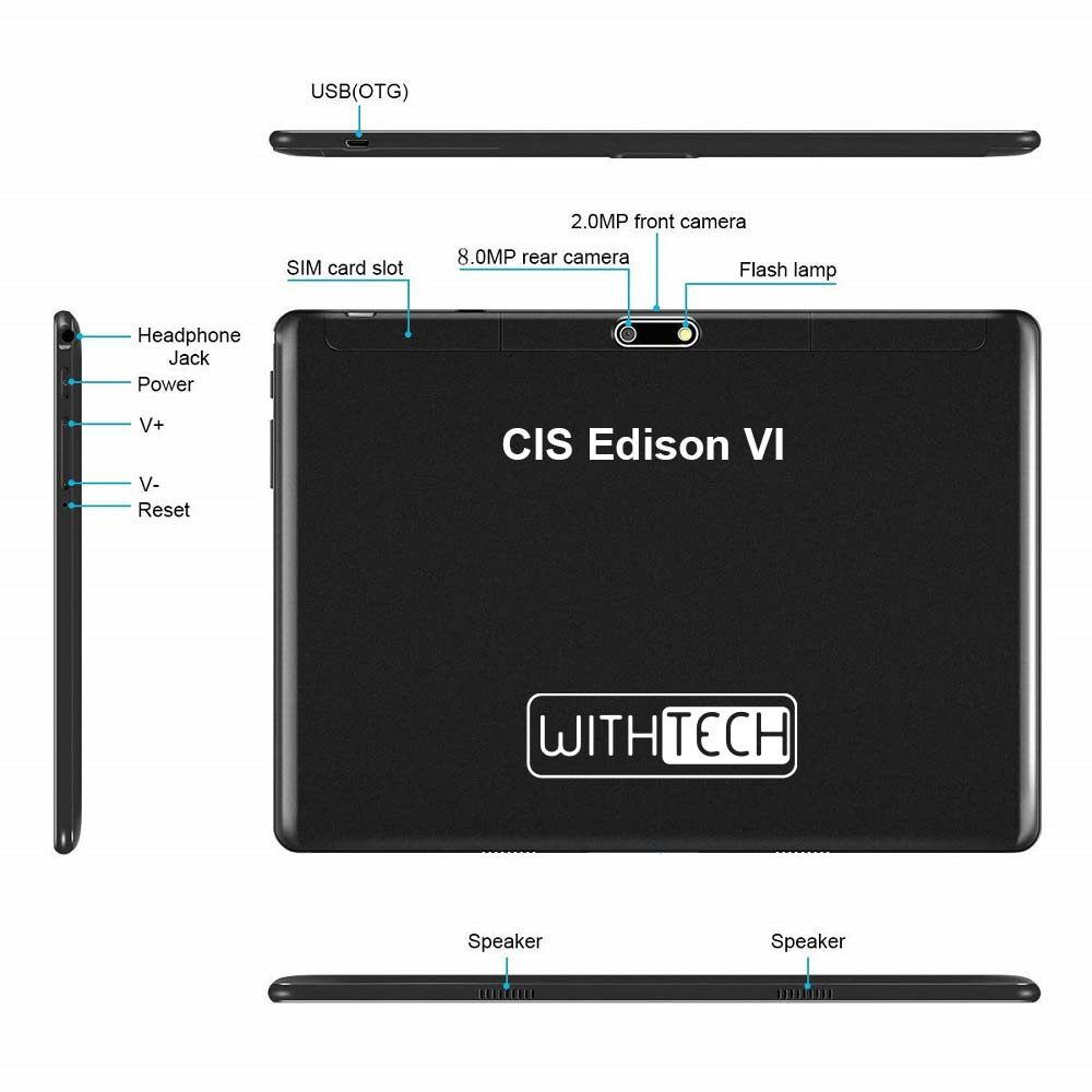 Withtech Tablet 10 pulgadas CIS Edison VI Deca Core 6 GB de RAM 64GB ...