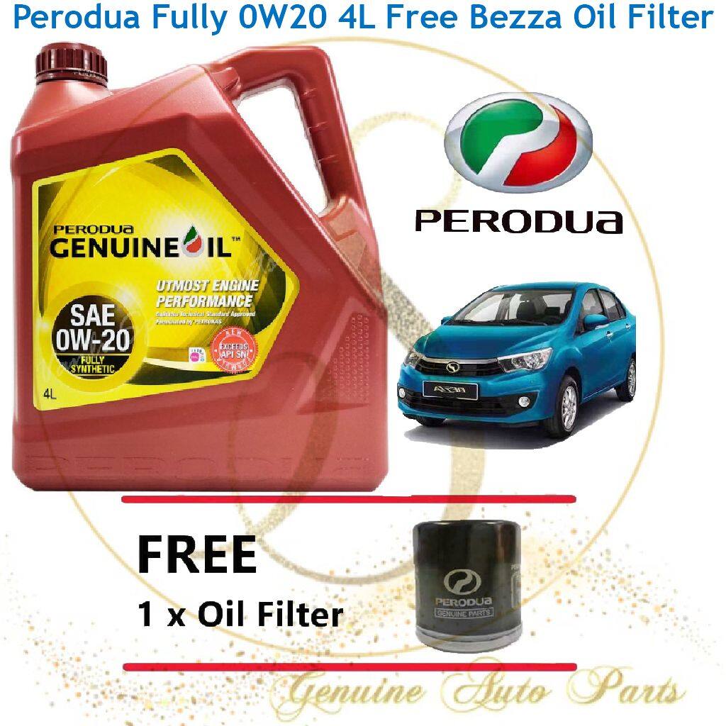 Original NEW PACKING Perodua engine oil 0w20 0w-20 Fully Synthetic 4L ...