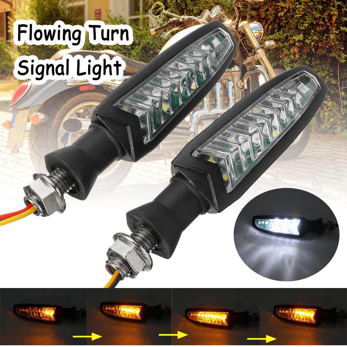 2X Multi-function Flowing Motorcycle Turn Signal Led Light Indicators ...
