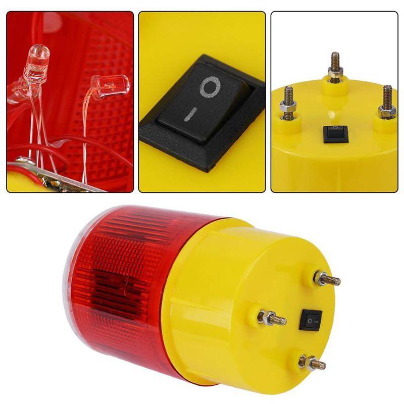 3V Solar Red LED Emergency Warning Flash Light Alarm Lamp Traffic Road ...