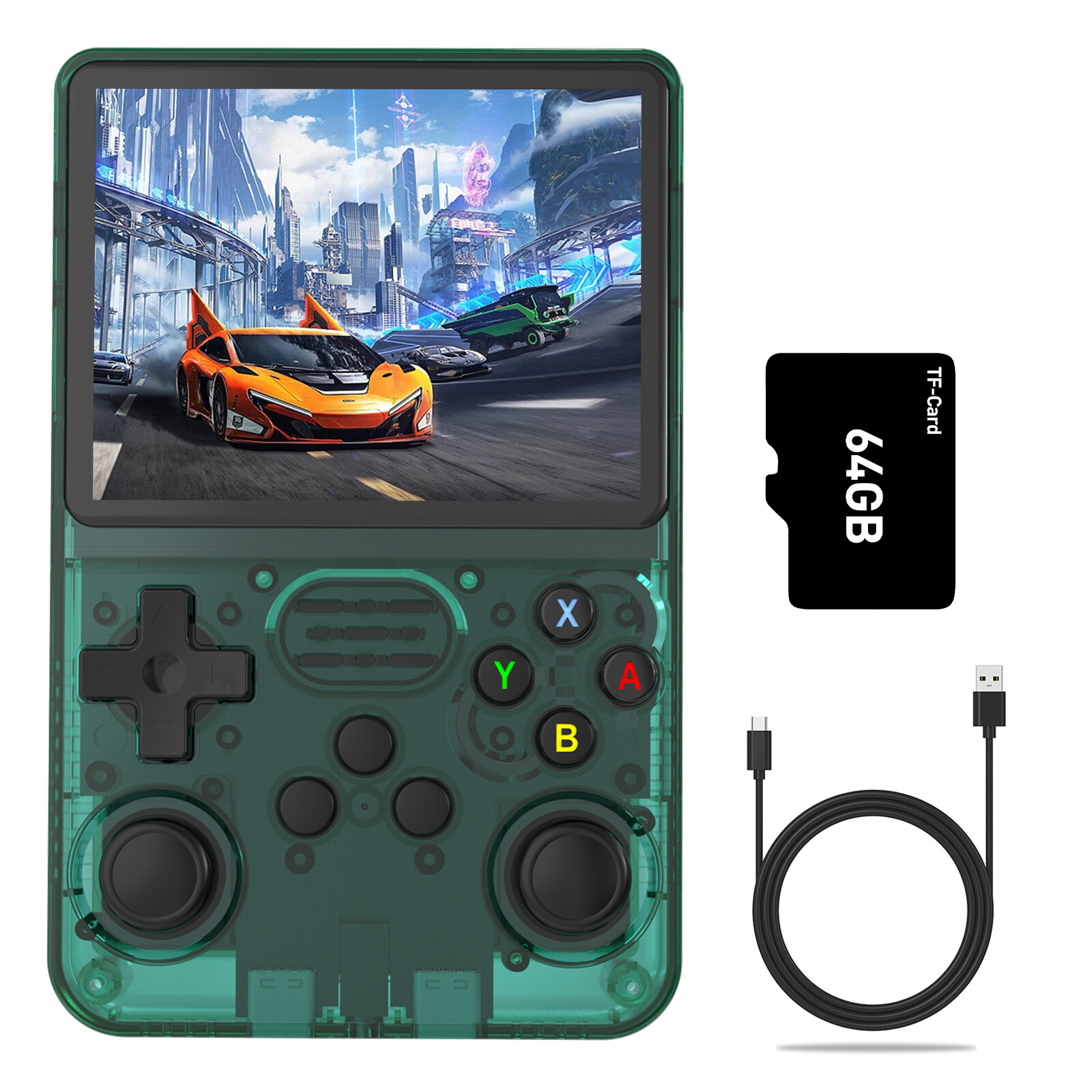 Portable Video Game R36S + 15000 Game Console 64g Linux IPS Screen 3.5-Inch Handheld Video Game ...