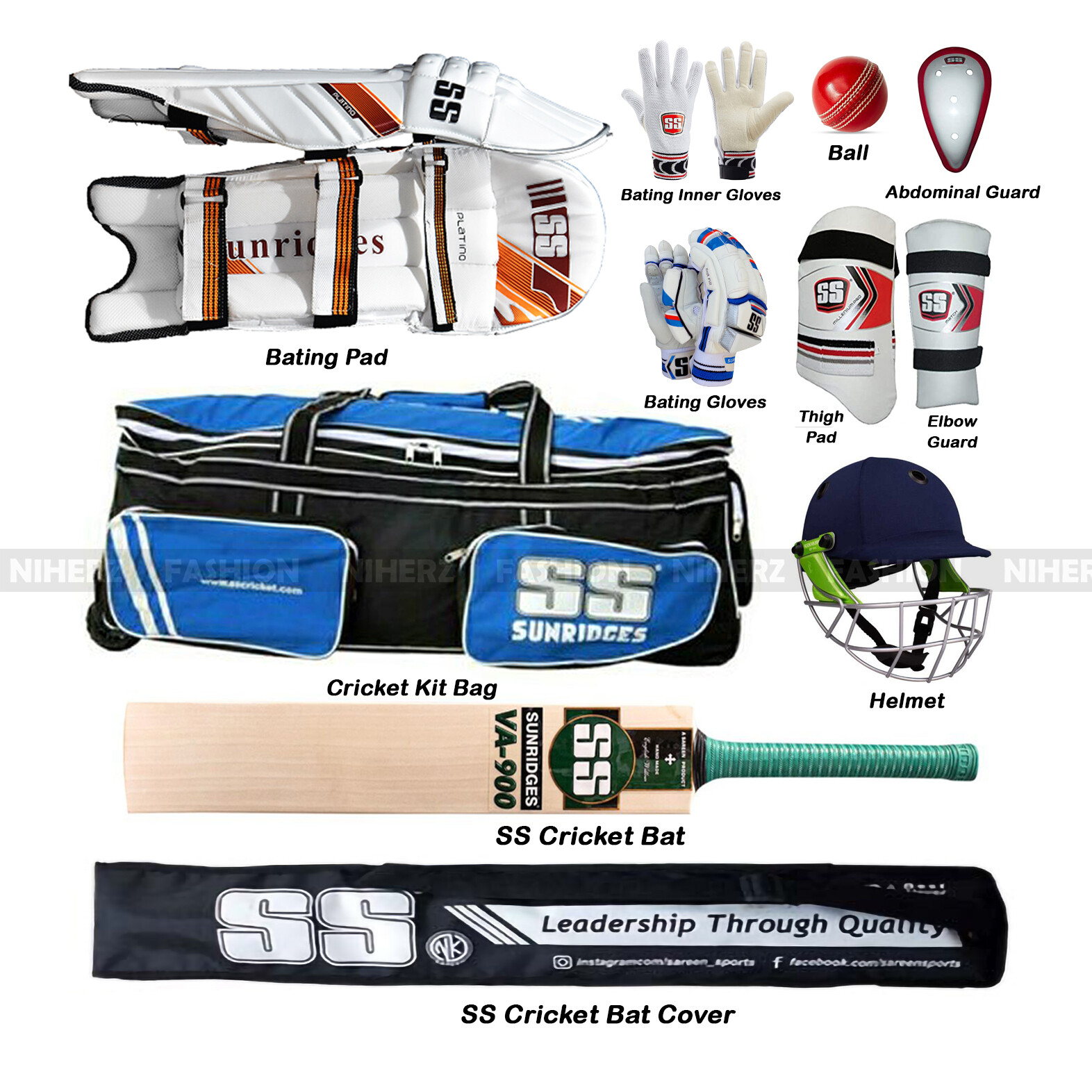 Cricket Kit Full Set For Players Cricket 11 in 1 Set Complete Cricket ...