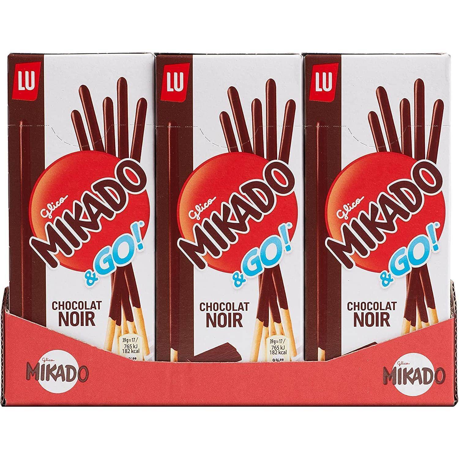 Mondelez Mikado & Go Palitos de Galleta Cubiertos de Chocolate Negro ...