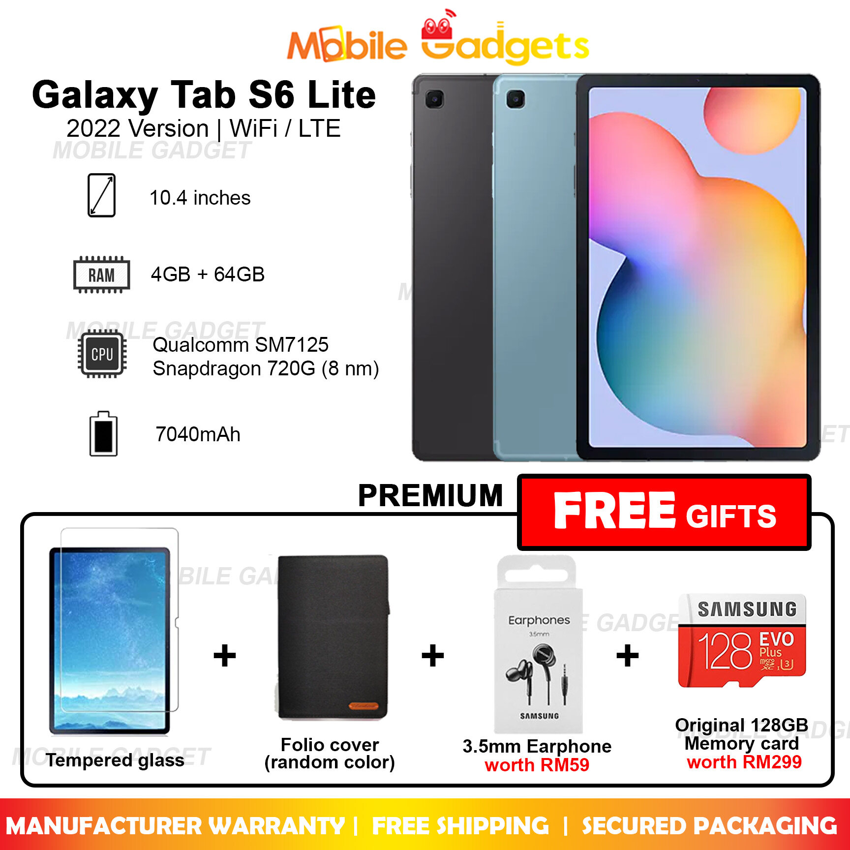 Samsung Galaxy Tab S6 Lite (2022) Price in Malaysia & Specs - RM1128 | TechNave