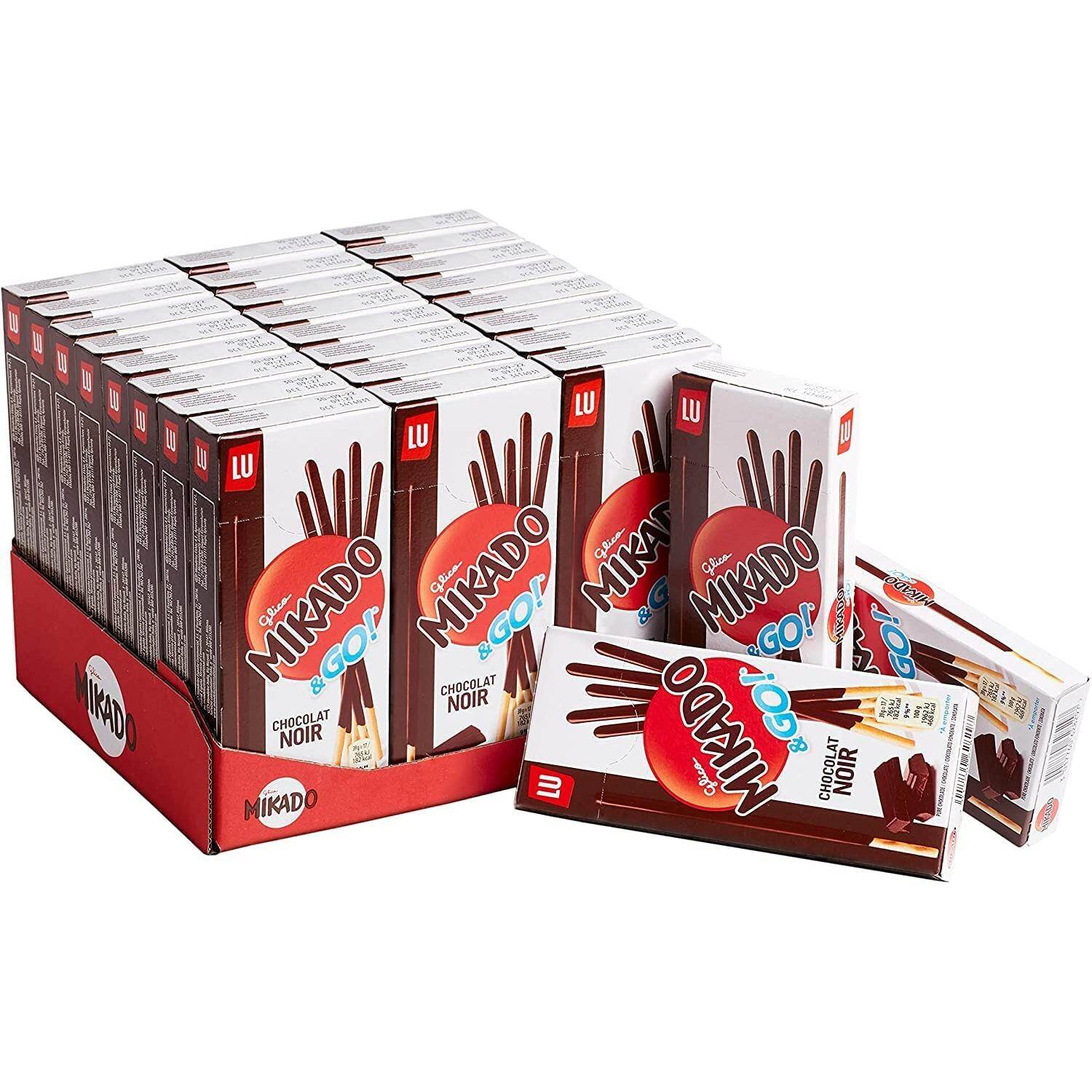 Mondelez Mikado & Go Palitos de Galleta Cubiertos de Chocolate Negro ...
