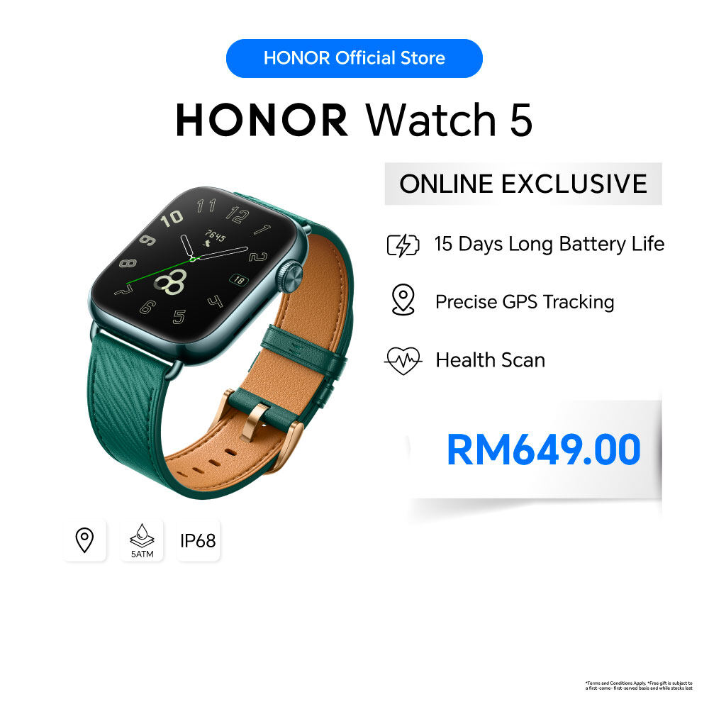 HONOR Watch 5 Price in Malaysia & Specs - RM593 | TechNave