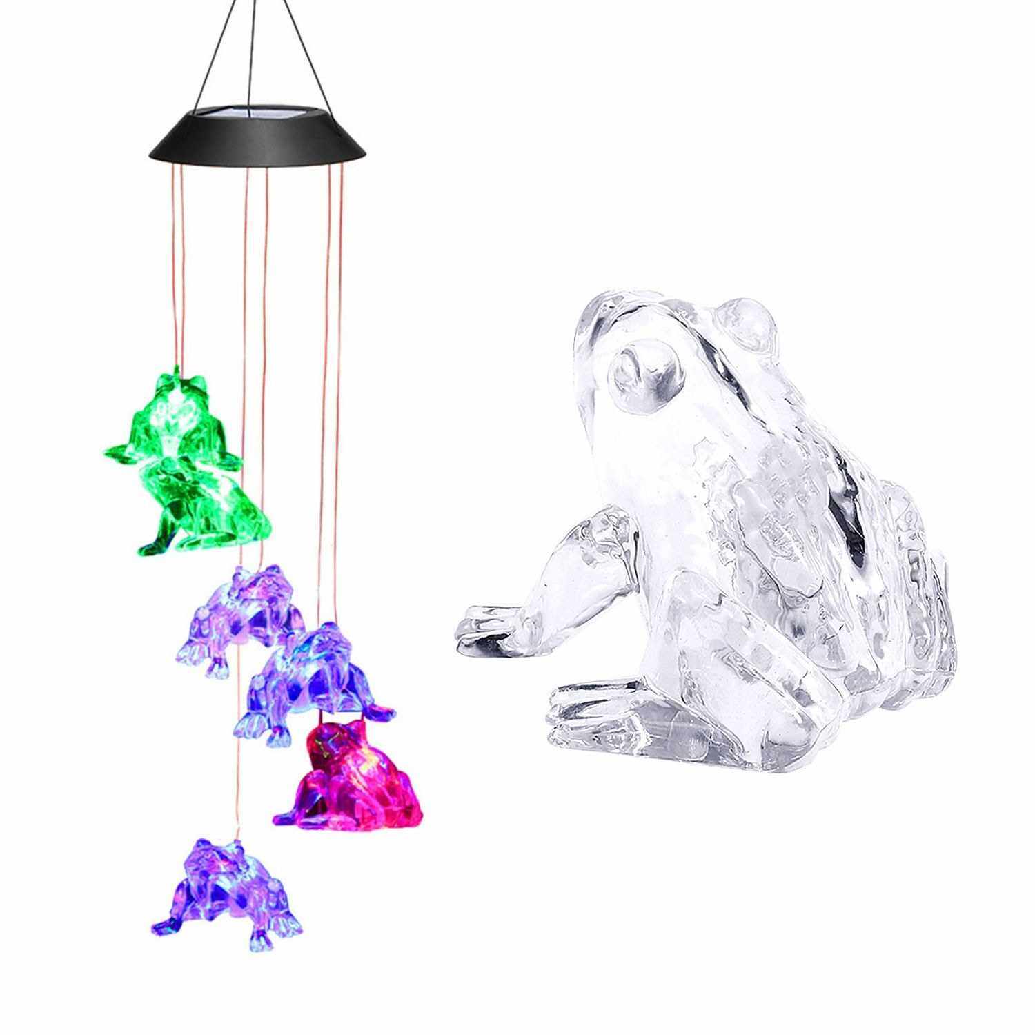 Solar Frogs Wind Chime Hanging Lamp Pendant Light IP44 Mixcolor Slow ...