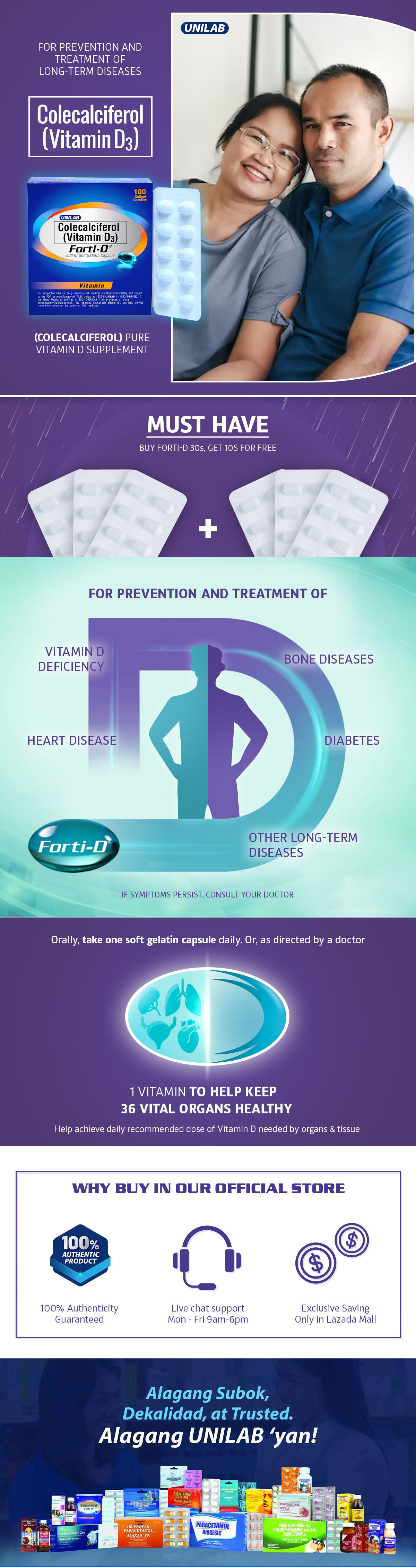 Forti-D 800IU 10 Tablets (For Prevention and Treatment of Vitamin D ...