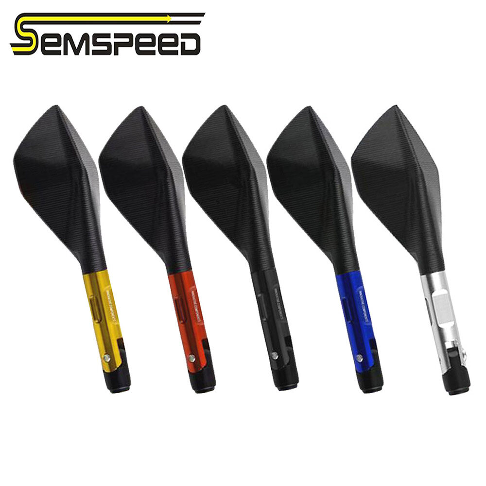 SEMSPEED Universal Motorcycle Side Rear Mirrors Reaview rear views For ...