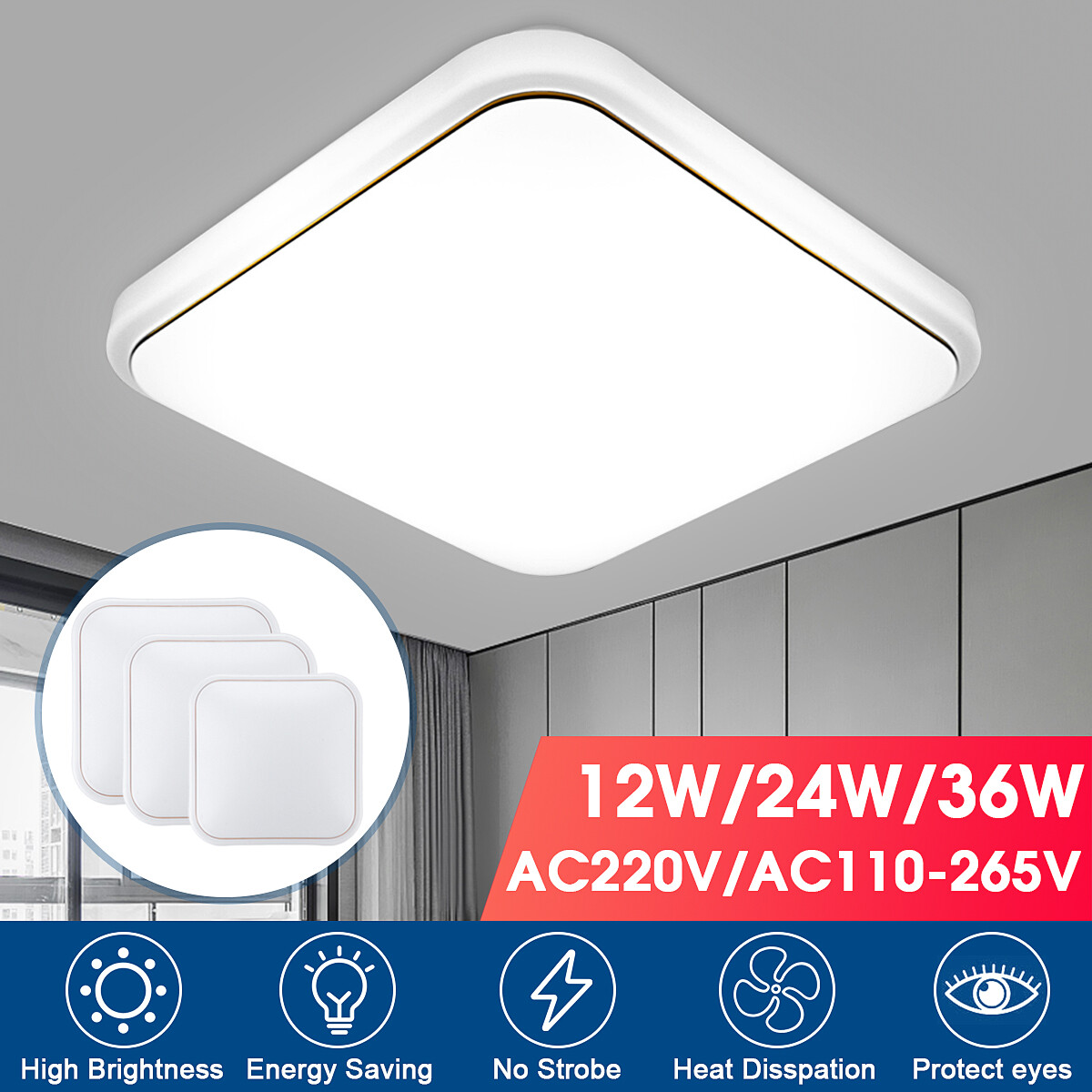 Square Fluorescent Kitchen Ceiling Light | Shelly Lighting