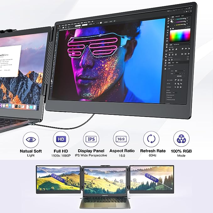 [Wondering] OFIYAA P2 S2 14inch Portable Triple Monitor For Laptop ...