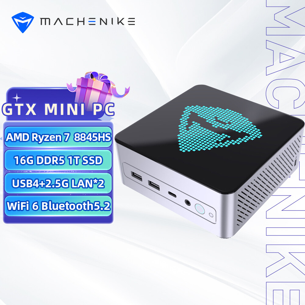 Machenike Mini PC GTX AMD Ryzen7 8845HS 16G DDR5 RAM 1T SSD PCIE4.0 WiFi6 2024 new mini computer ...