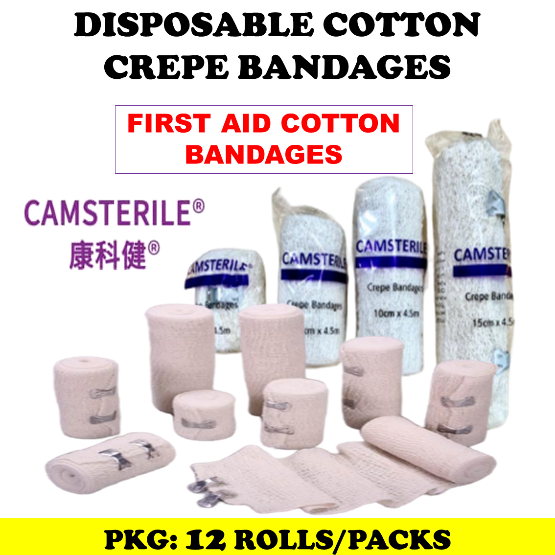 First Aid Crepe Bandages