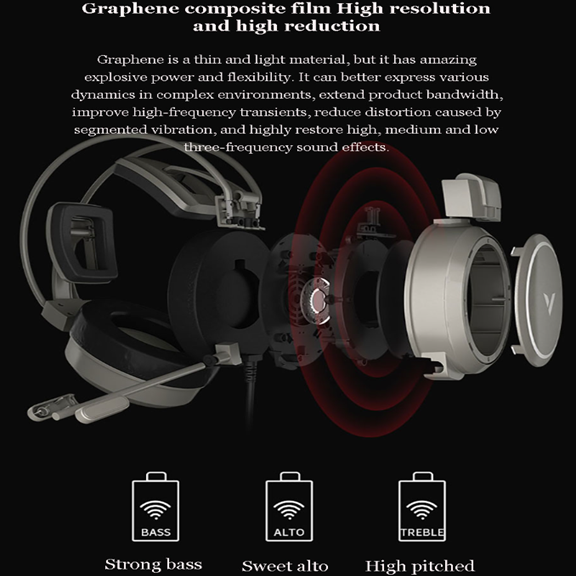 RAPOO VH610 Virtual 7.1 Surround Sound Wired Gaming Headset with LED Backlit / ANC Function ...