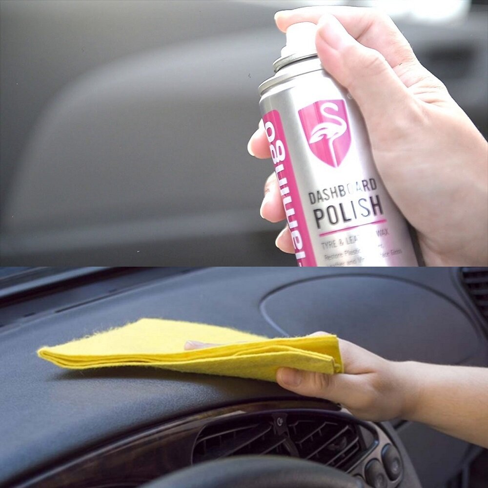 Flamingo Dashboard Polish Lemon- 450ml, Spray Polish Wax