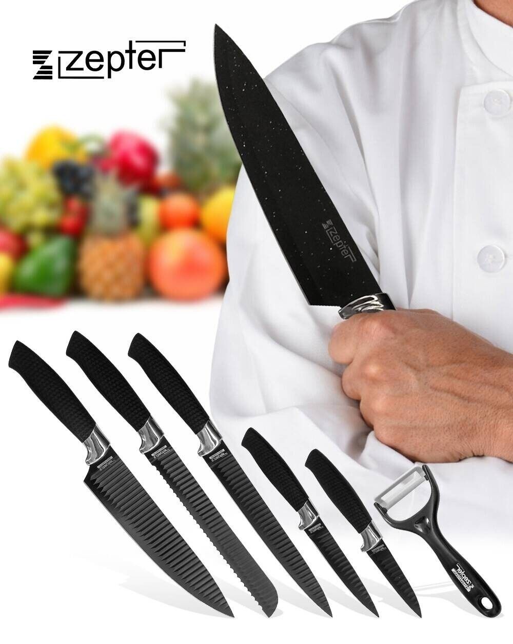 6 PC STARTER KNIFE SET NON-STICK COATING ON STAINLESS STEEL PACKET WITH ...