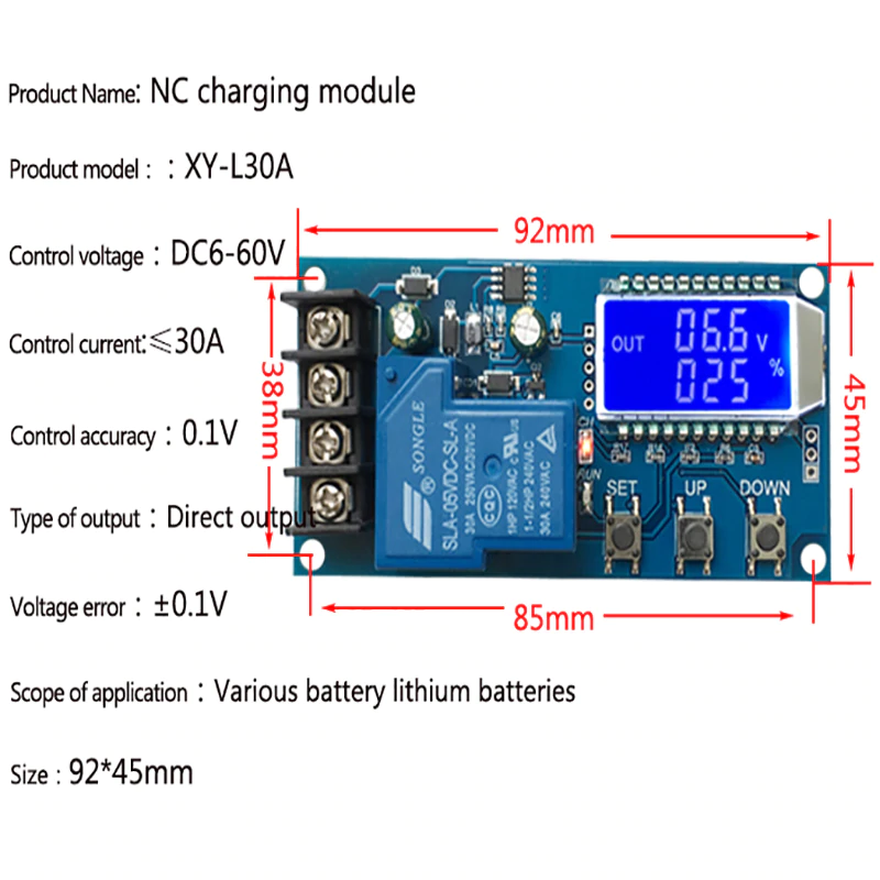 Digital Battery Charging Control Module AC 220V digital charge control