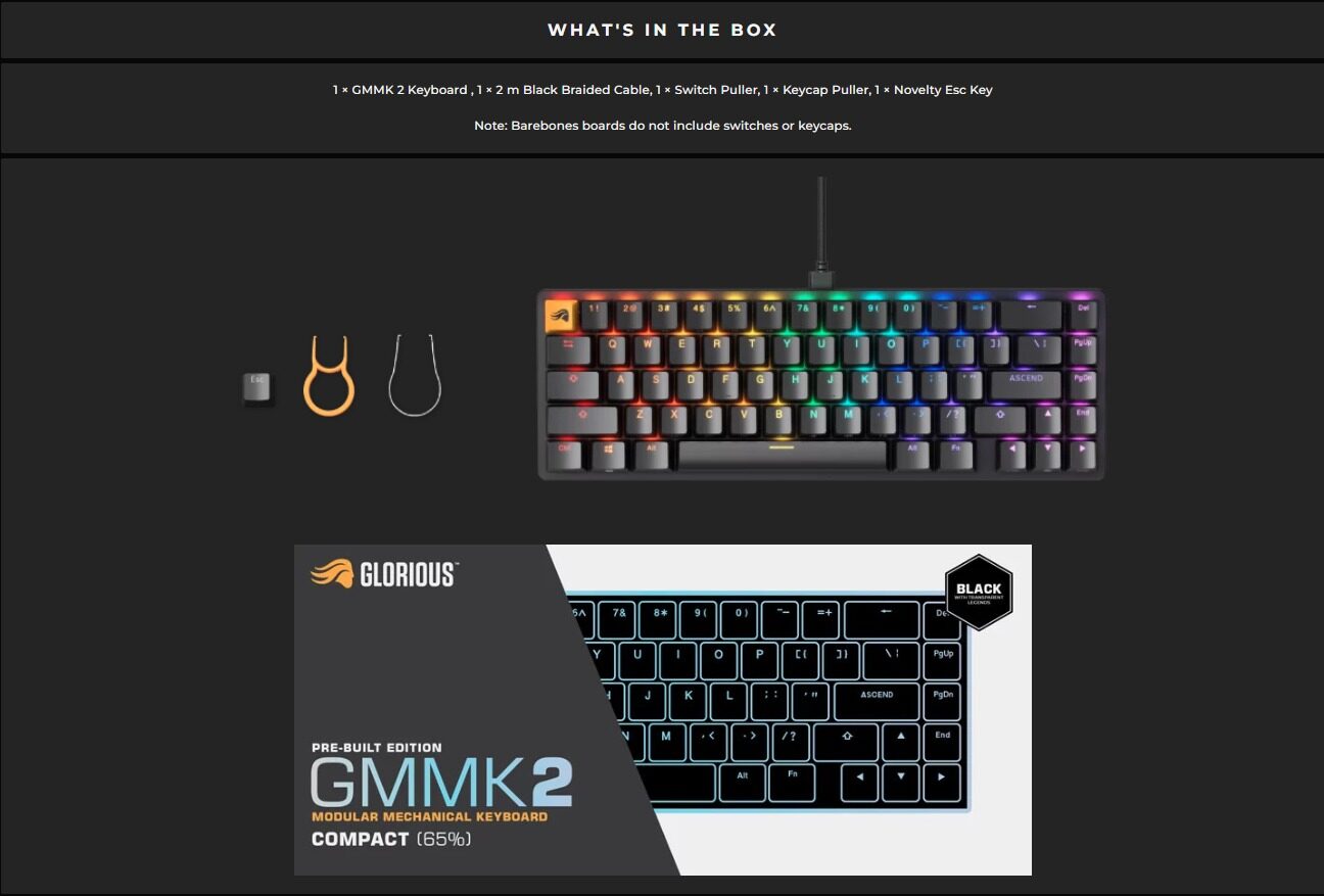 Glorious GMMK 2 Modular mechanical Gaming RGB Keyboard