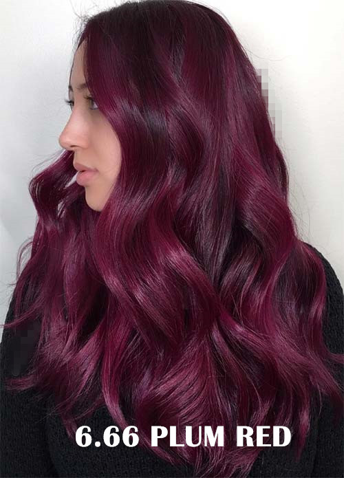 Plum Red Color Hair