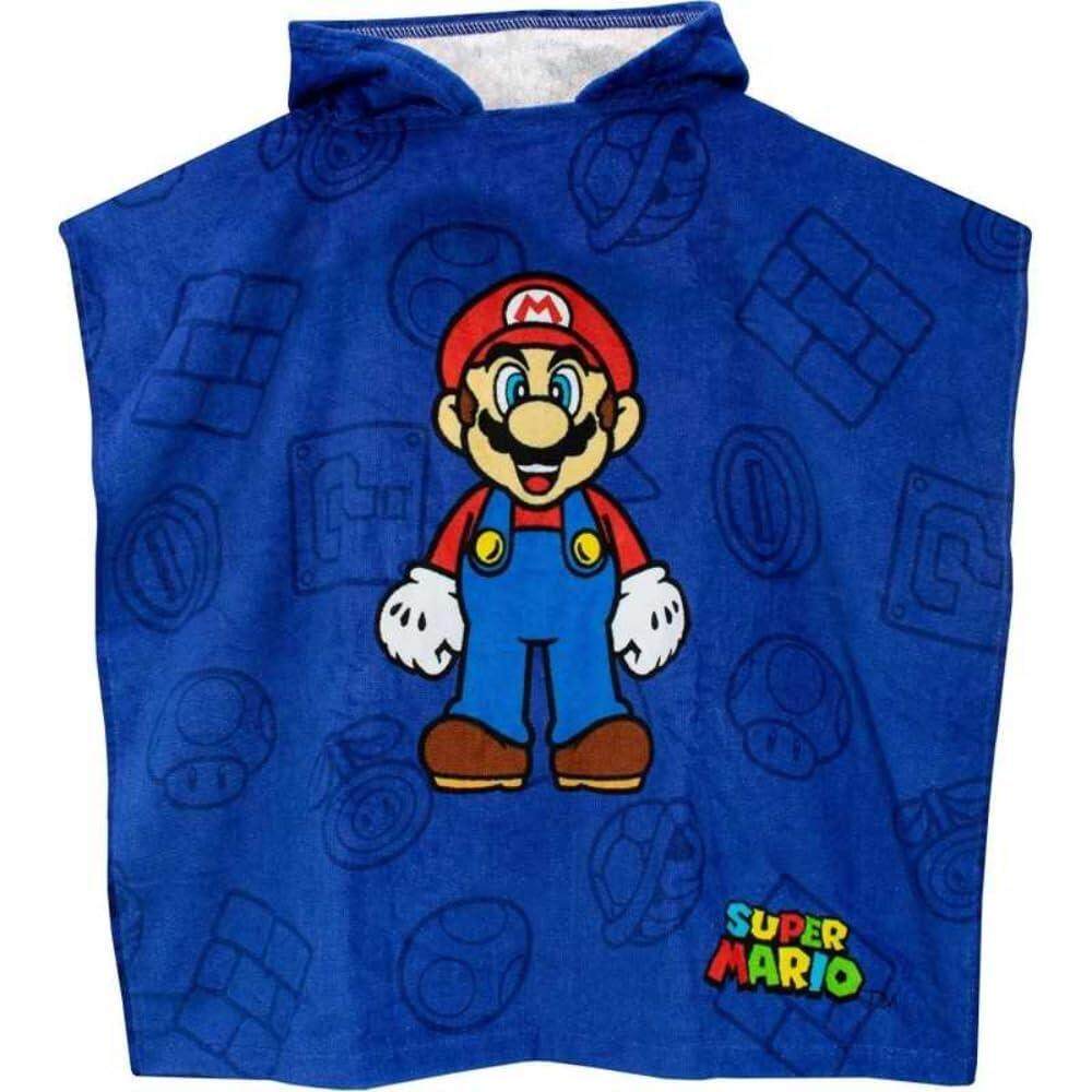 Mario Poncho, Toalla Playa 50x50cm, Poncho Infantil Piscina Baño con ...