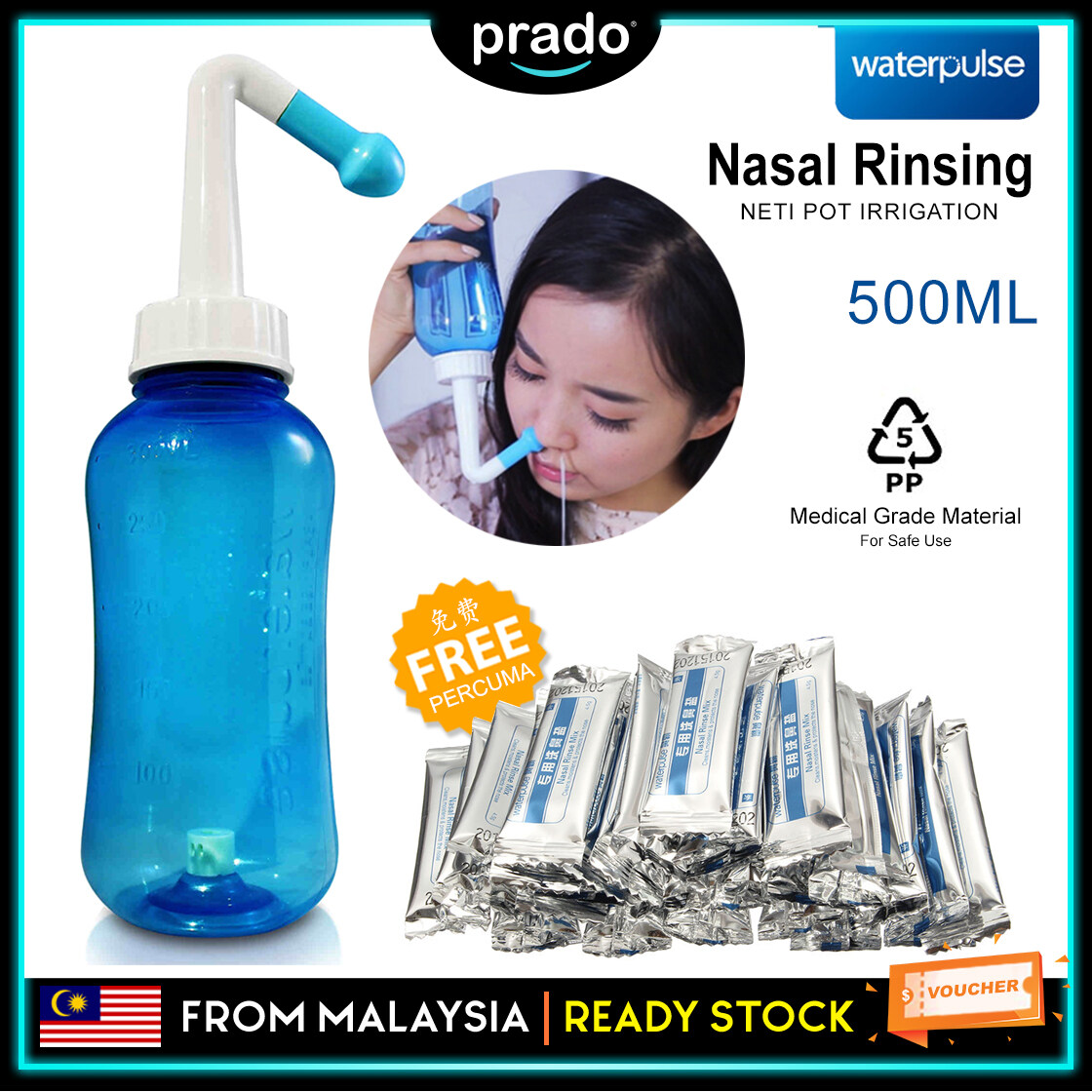 300ml Nasal Wash Neti Pot Sachets Sinus Nose Cleaner Bottle Irrigator ...