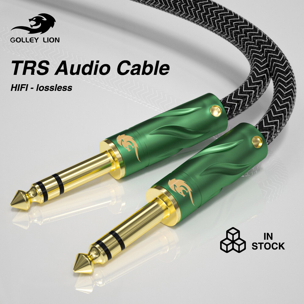 GOLLEY LION 6.5mm Jack Audio Cable Nylon Braided for Guitar Mixer Amplifier 6.35 Jack Male to ...