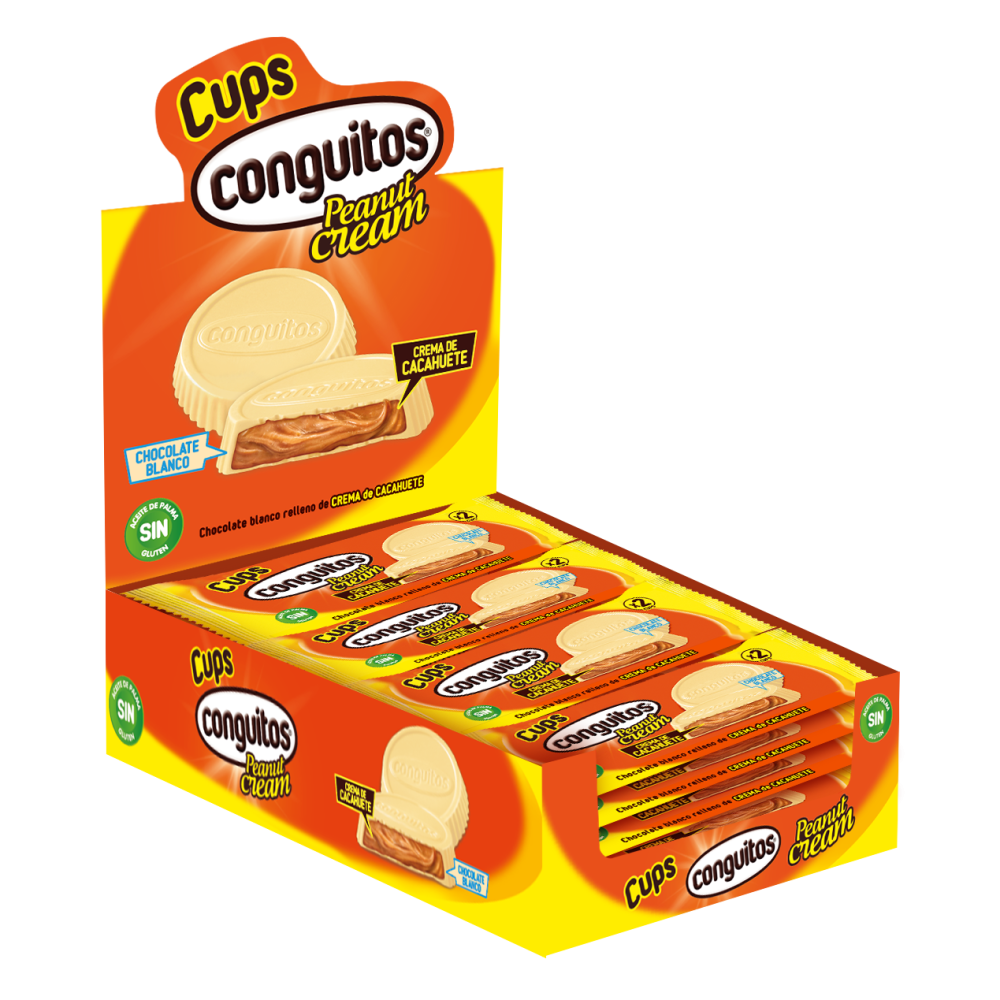 Conguitos Cups Blanco - Caja de 16 unidades con 2 galletas cada una ...