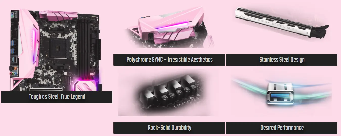 ph&co | PC Depot. ASROCK AMD B450 MOTHERBOARD MAINBOARD PINK B450M ...