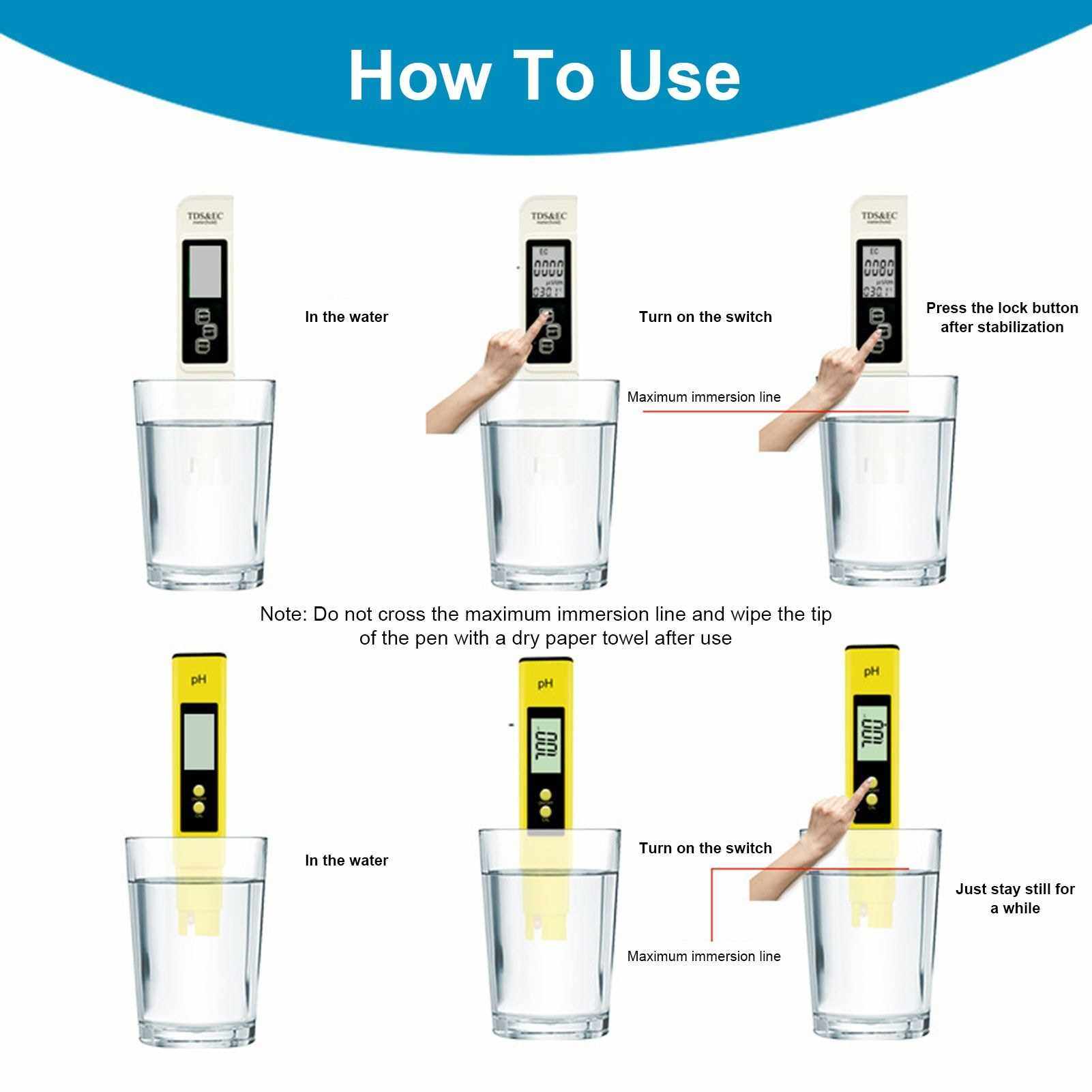 PH Acidometer Water Quality Detector PH Value Test Prod EC&TDS ...