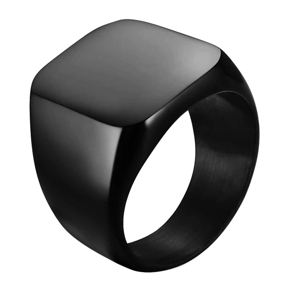 Vnox Black Stainless Steel Basic Ring With Rainbow Line Classic Male ...
