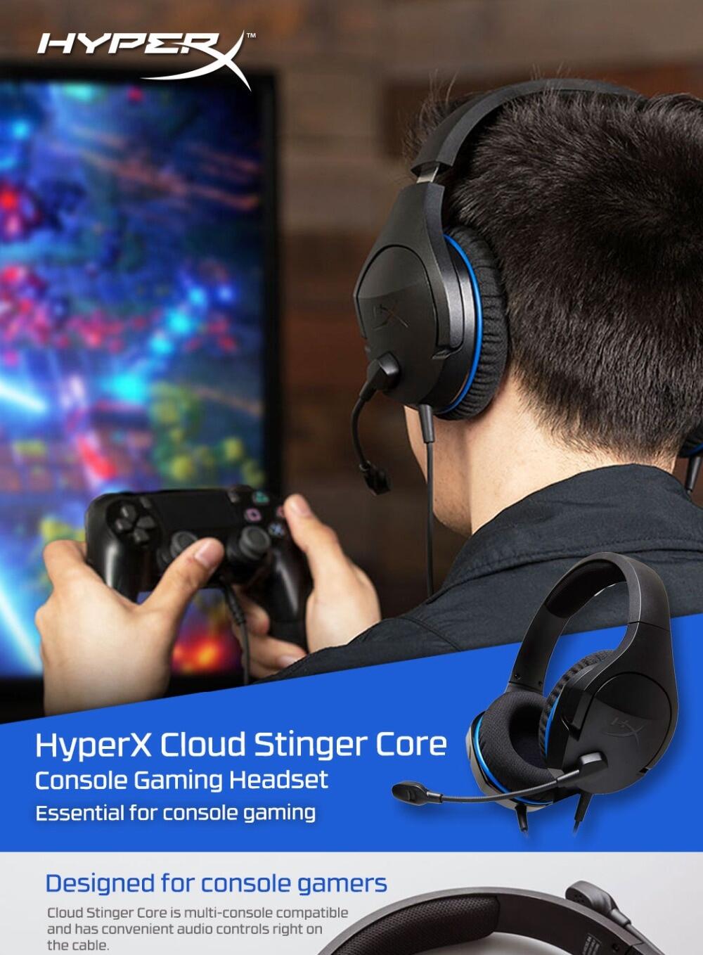 Buy HyperX Cloud Stingers Core Gaming Headset For PS4, PS5 and PC XBOX with Noise Cancelling Mic ...