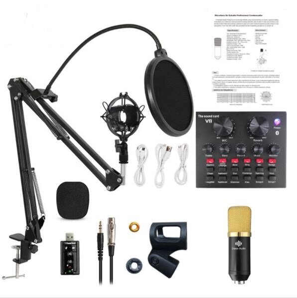 BM800 Condenser Microphone & V8 Sound Card Kit Muti-functional ...