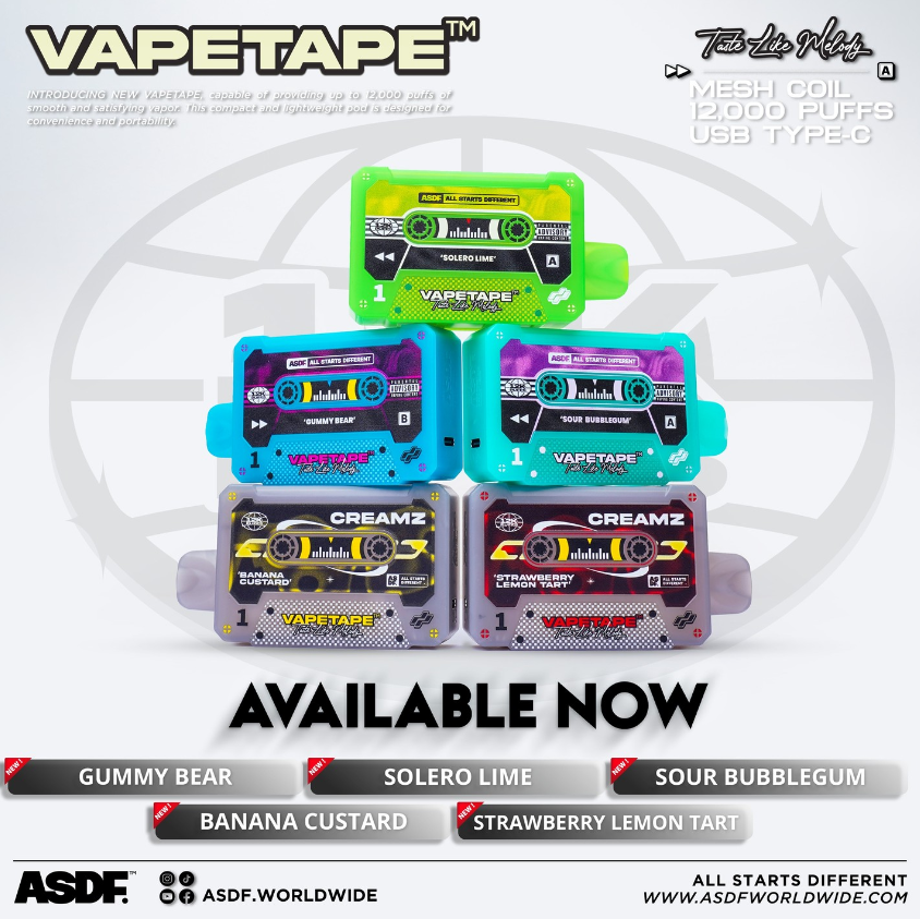 ASDF VAPETAPE 12K PUFFS DISPOSABLE The Vape 69, 12/20/2023