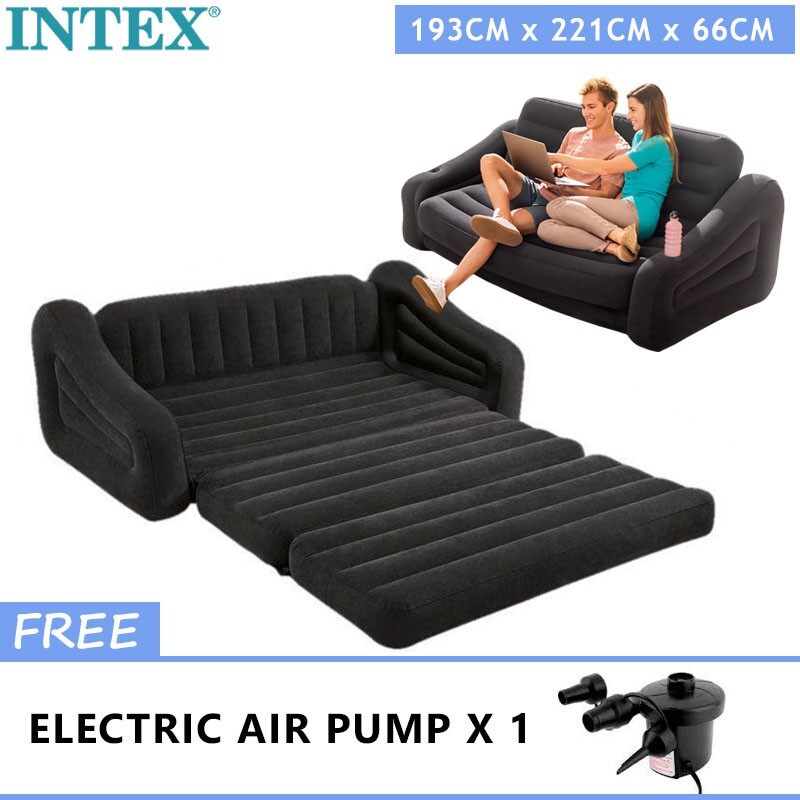 Intex Inflatable Pull Out Sofa Queen Bed Mattress Sleeper 68566e By | Baci Living Room