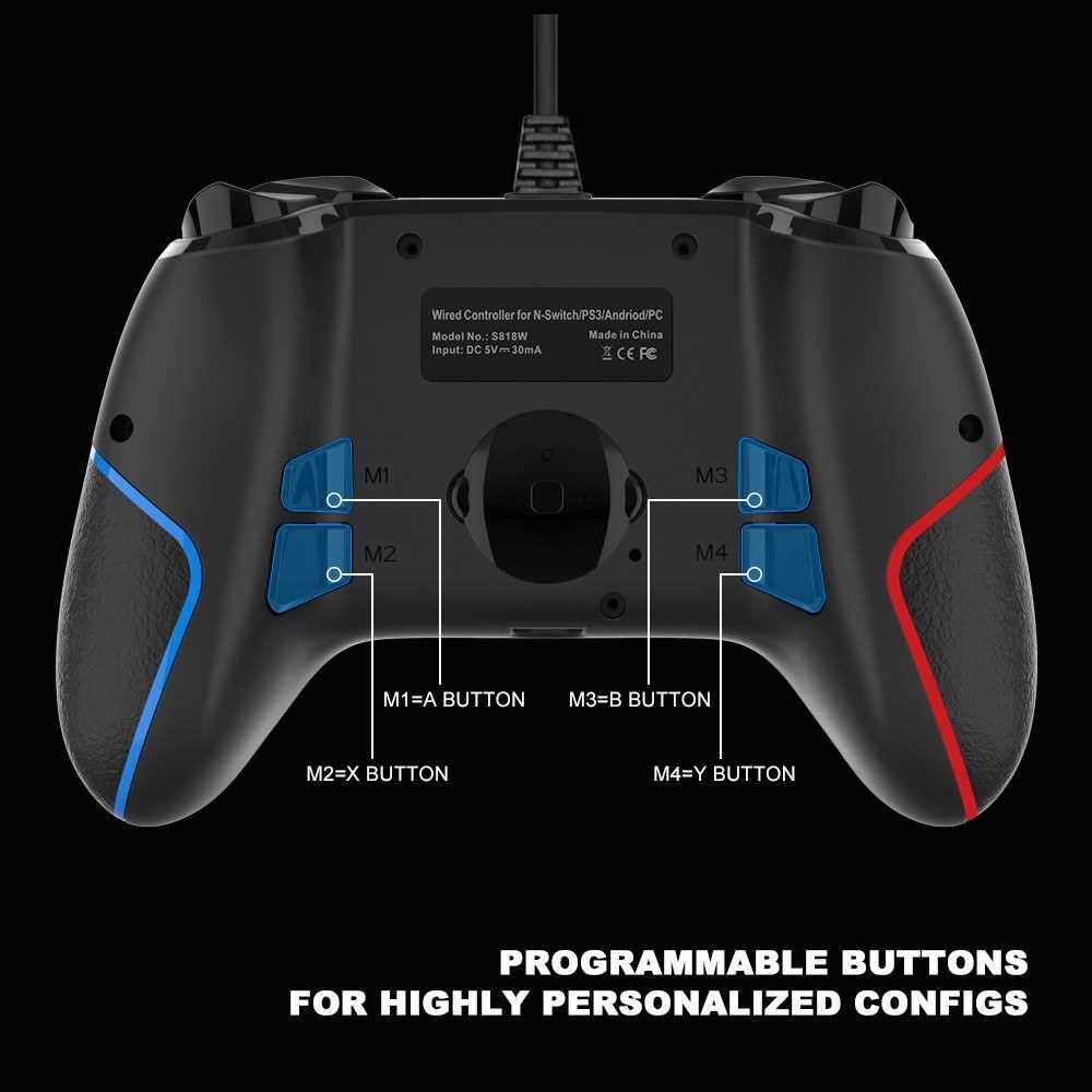 USB Wired Gamepad Game Controller Ergonomic Game Handle with Double ...