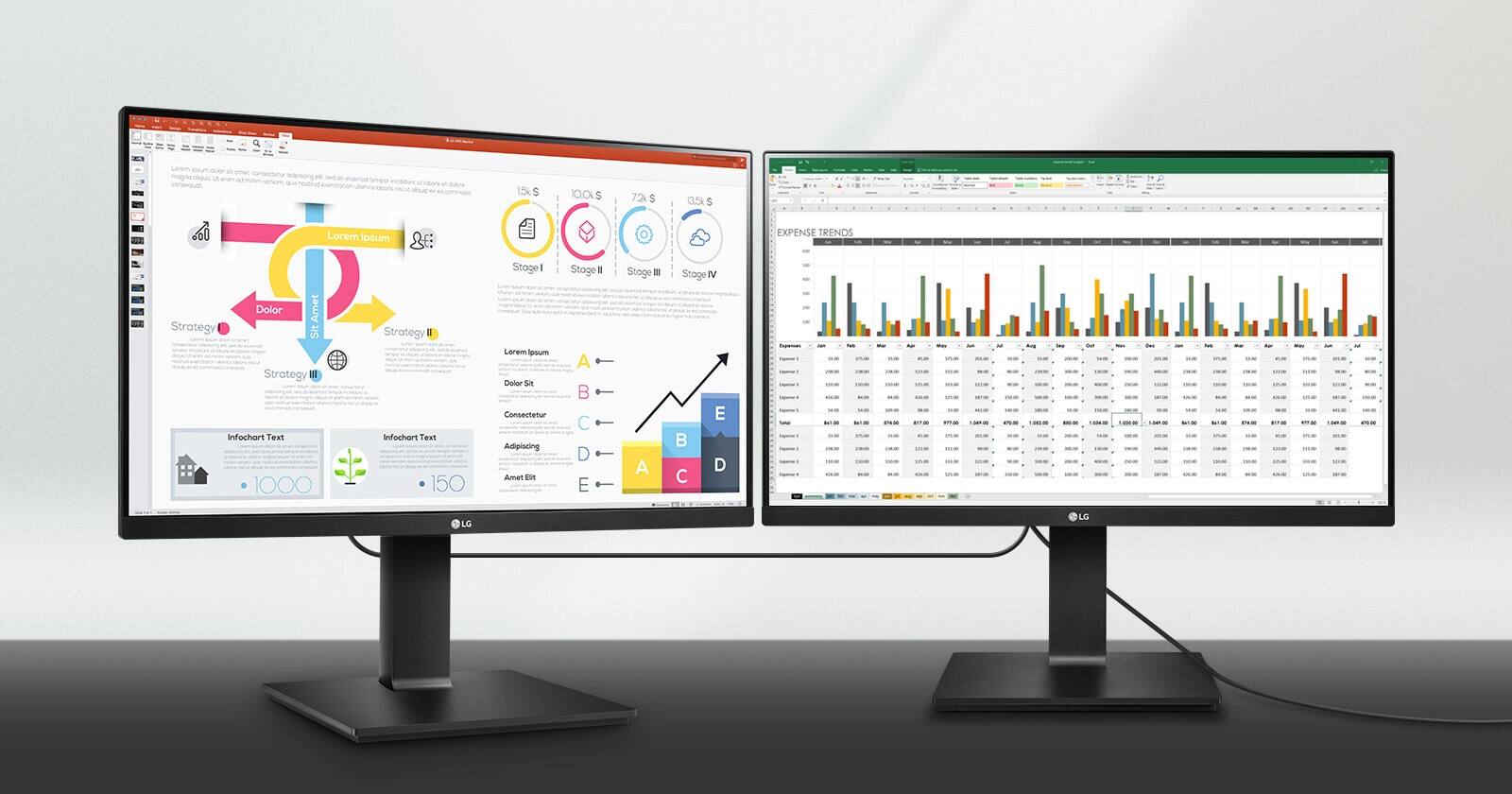 LG 24 Inch 24QP750 / 24QP750-B QHD IPS 75Hz Monitor with Daisy Chain ...